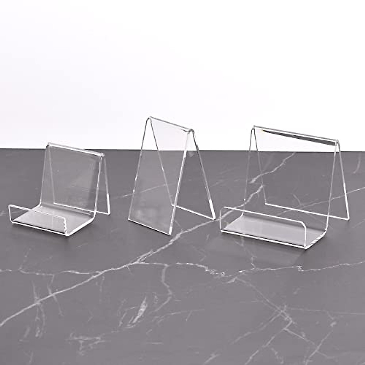 uxcell Shoes Display Stand Rack, 75x70x70mm Acrylic Storage Shelf Holder Clear