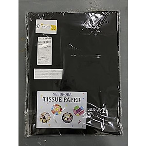 NEBURORA 120 Sheets Black Tissue Paper 14 x 20 Inches Black Wrapping Tissue Paper Bulk Black Wrap Paper Sheets for Gift Bags Packaging Floral Filler Crafts Birthday Christmas Halloween Decor(Black)