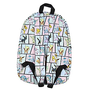 Bioworld Pokemon Backpack Eevee Evolutions Laptop School Travel Backpack Bag, Multicolored