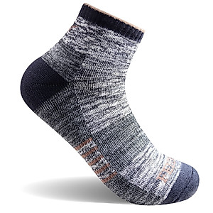 FEIDEER Women's Men's Hiking Walking Socks, Wicking Moisture Cotton Cushion Low Cut Ankle Socks (TJ-2-5MSS20305-M)