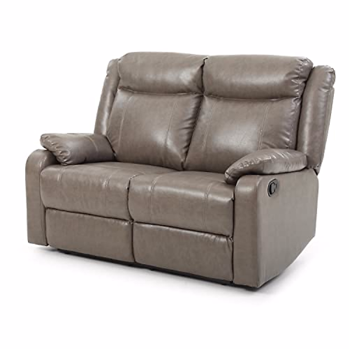Glory Furniture Double Reclining Love Seat, Gray Faux Leather