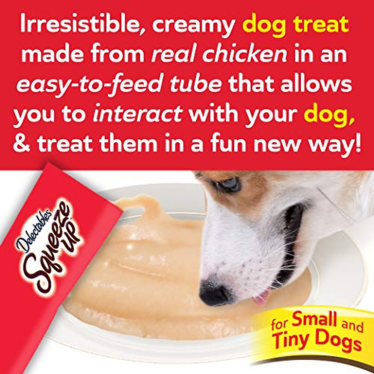 Hartz Delectables Squeeze Up Chicken Dog Lickable Treats, 32 Dog Treat Tubes