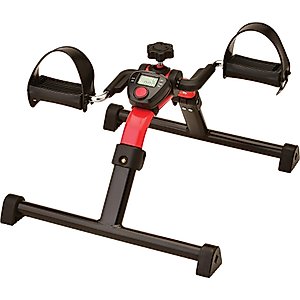 NOVA Medical Products Pedal Exerciser with Digital Display Tracker, Foldable Hand and Foot Cycle Exerciser, Great for Home, Office or Travel, Red