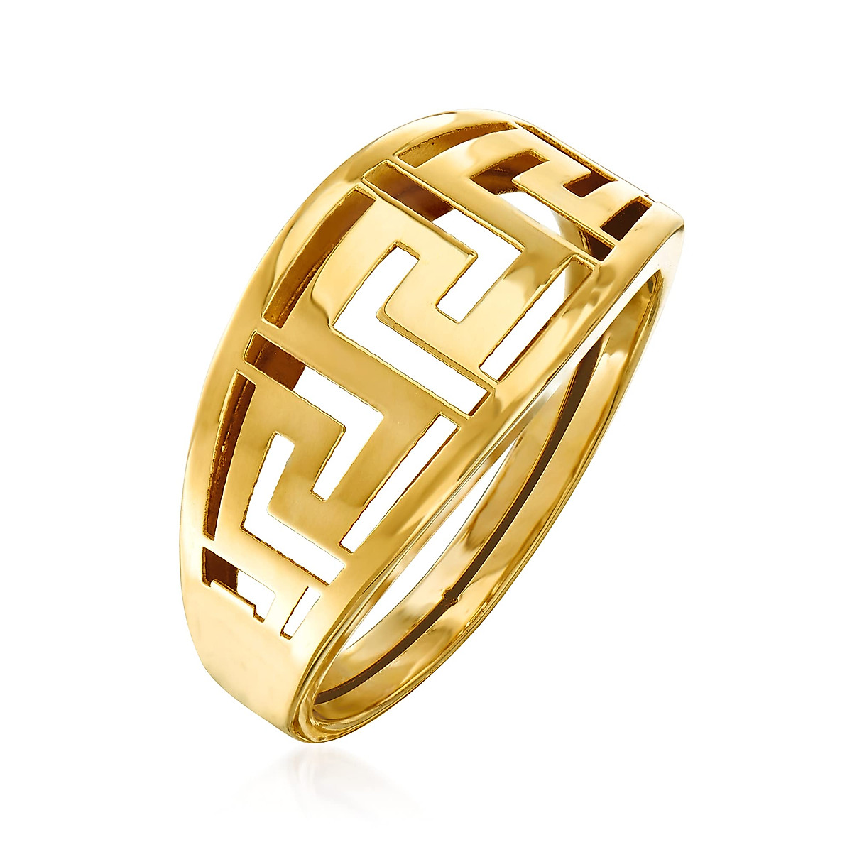 Ross-Simons Italian 14kt Yellow Gold Greek Key Ring. Size 5