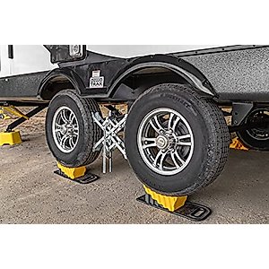 Camco Rv Curved Leveler With Chock - 2 Pack - Easy Drive-On Leveler Adds Up To 4" In Height (44425)