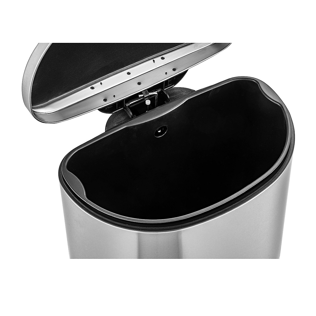 QUALIAZERO 50L/13Gal Heavy Duty Hands-Free Stainless Steel Commercial/Kitchen Step Trash Can, Fingerprint-Resistant Soft Close Lid Trashcan, 50L / 13 GAL