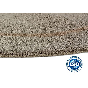 COTTON CRAFT Pure Wool Fireplace Rug - Half Moon Hearth Area Rug Carpet - Fire Resistant Hand-Tufted Fireplace Mat - Entryway Cabin Kitchen Anti Fatigue Half Round Accent Rug - 22 X 44 - Natural Tan