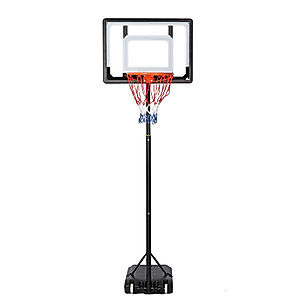 Vilobos Portable Basketball Hoop Backboard System Stand Outdoor Sports Equipment Height Adjustable 6.5Ft-8.2Ft with Wheels for Kids