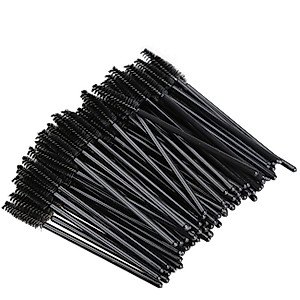 200 PCS Disposable Eyelash brush Mascara Wands Spoolies for Eye Lash Extension, Eyebrow and Makeup (Black&Rose red)