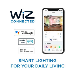 PHILIPS 60-Watt Equivalent A19 LED Daylight (5000K) Smart Wi-Fi Light Bulb Powered by WiZ with Bluetooth (4-Pack)