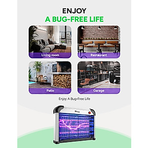 Buzbug LED Bug Zapper Indoor, 10 Years Lifespan 3 Lamps Sustainable Less Power, 3800V Powerful Electric Mosquito Zapper, Durable Fly Trap Mosquito Trap, Fly Killer Fly Zapper -MA009