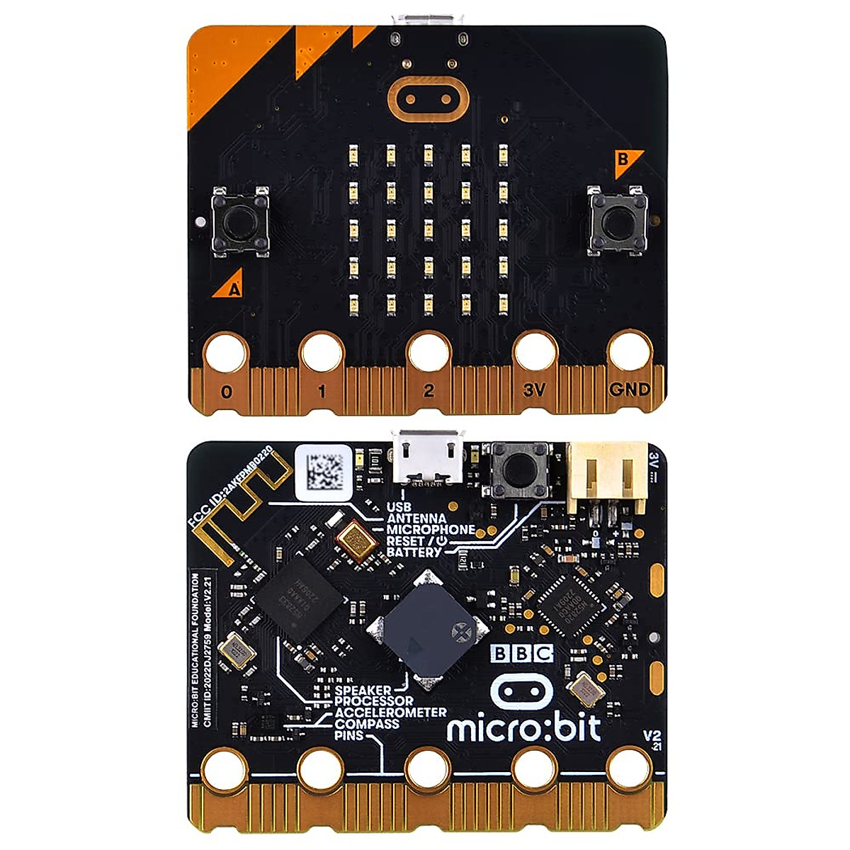 DVOZVO Basic Starter Kit for BBC Micro:bit V2.2, Graphical Programming Built-in Speaker and Microphone, LED Display Coding for Kids Teens + Microbit GPIO Expansion Board & Battery Holder & USB Cable