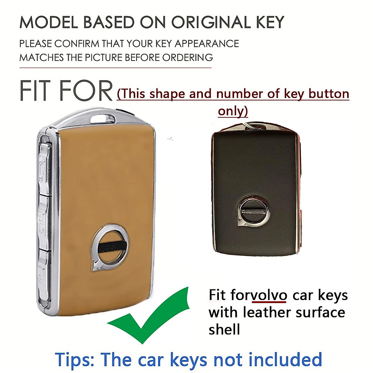 SANRILY 1Pcs for Volvo Key Fob Cover Full Covered ABS Plastic Key Case for Volvo XC40 XC60 S90 XC90 V90 2017 2018 T5 T6 2015 2016 T8 Keyless Keychain Holder White