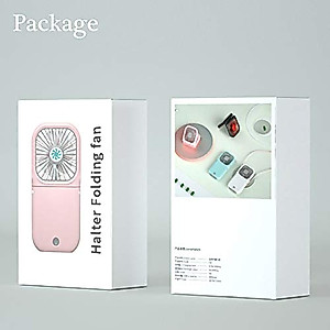 Allxin Portable Neck Fan Mini Quiet Handheld Personal Foldable USB Rechargeable Fan Operated for Home Office Outdoor Travel, 3000mAh Power Bank Hands Free Necklace Fans (Black)