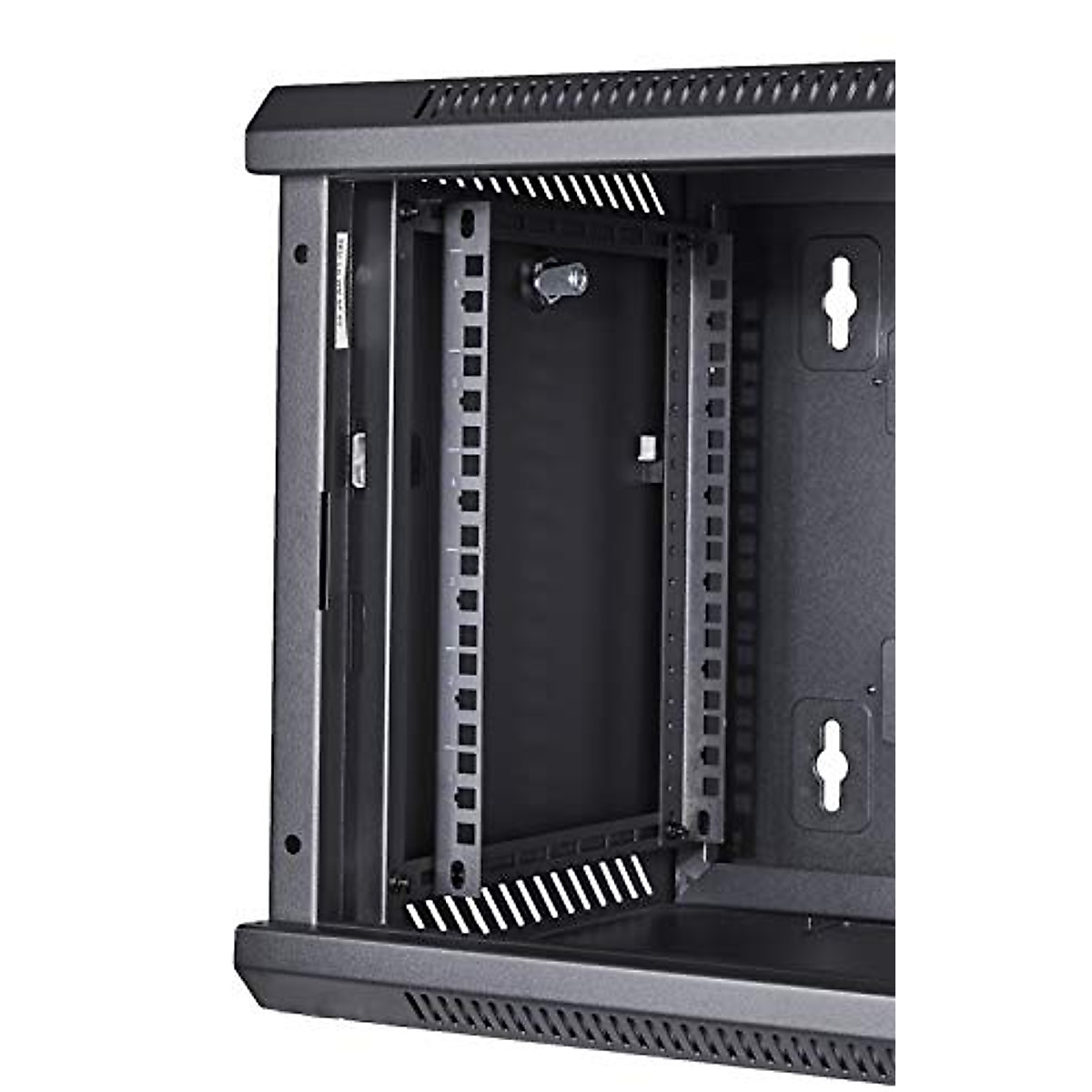 KENUCO [Fully Assembled] Deluxe IT Wall Mount Cabinet | Server Rack | Data Network Enclosure 19-Inch Server Network Rack with Locking Tempered Glass Door (Black 6U)