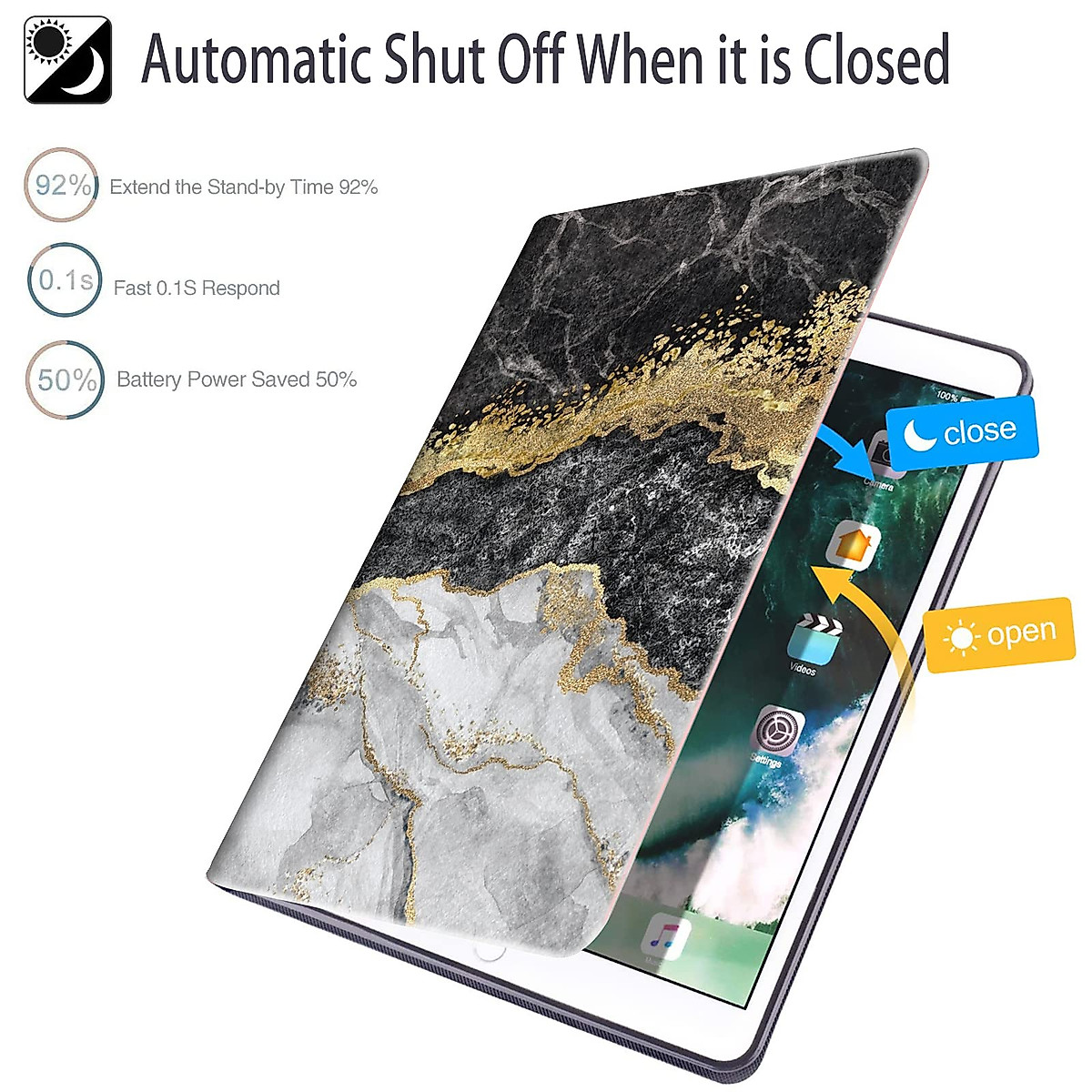 Covers for Kindle Fire HD 10 Tablet 11th Gen 2021 White Marble Fire Tablet 10 Plus Case 10.1 Inch Multi- Viewing Angles All-New Amazon Fire 10 Cases