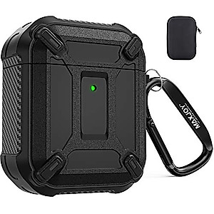 Maxjoy Protective Case Compatible with Apple AirPods 2 & AirPods 1, 2 Pack