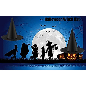 12PCS Halloween Witch Hats Witch Costume Accessory, Black Witch Hat for Halloween Party Decoration