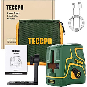 Laser Level Self Leveling - TECCPO 150ft Cross Line Laser Green with USB Charge, 3 Modules with 2 Laser Heads, Outdoor Pulse Mode, Magnetic Support, 360°Rotating, IP54 - TDLS09P
