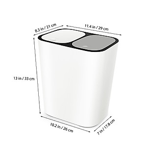 SOESFOUFU Box Trash Rack Dual bin Trash can Wet and Dry Separation Mini Trash can Divided Decorate Wastebasket Counter Garbage bin Floor Sorting Box Plastic Splitter