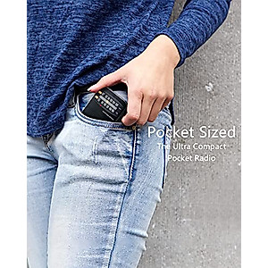 Battery Operated Transistor Radio, AM/FM Pocket Radio with Loud Speaker, Earphone Jack, Best Reception Long Antenna for Walking, Running, Camping, Jogging – Portable Radios Powered by 2 AA Batteries