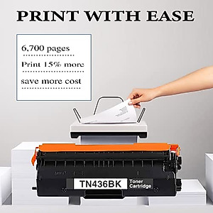 2 Pack TN-436BK Black High Yield Toner Cartridge Replacement for Brother TN-436BK Black HL-L8260CDW HL-L8360CDW HL-L8360CDWT HL-L9310CDW Printer.