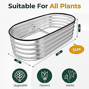 Utopia Home Galvanized Raised Garden Bed, 4ft x 2ft Lightweight Planter Boxes Outdoor with Easy Assembly, Large Garden Bed for Vegetables, Fruits, Flower