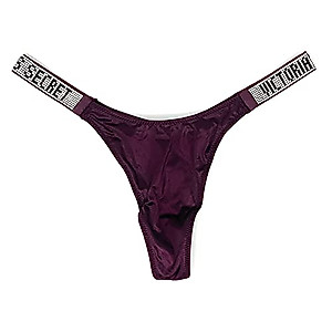 Victoria's Secret Bombshell Shine Thong Panty, Maroon, X-Large