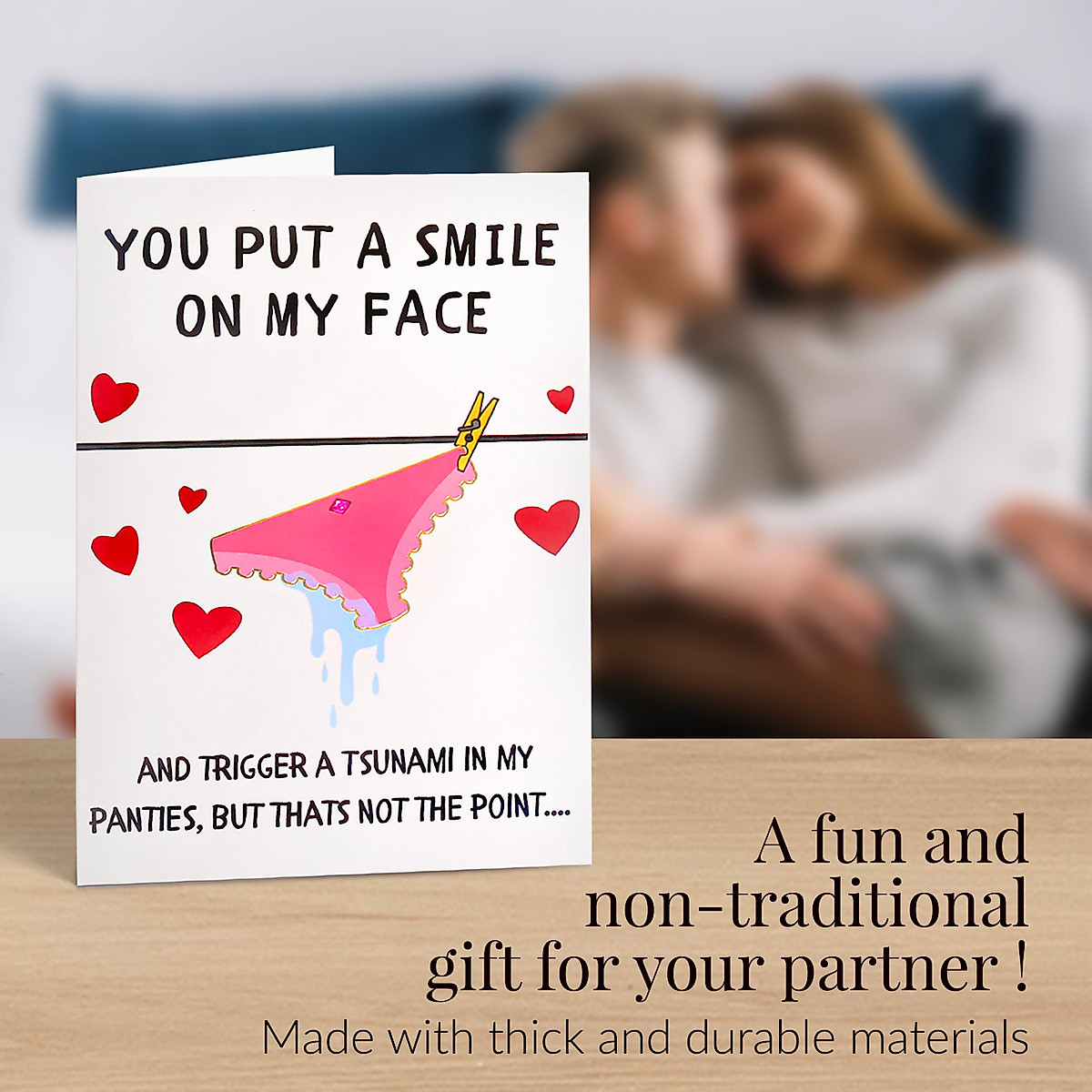 GIFTING GIGGLES Funny Romantic Joke Card for husband boyfriend or lover | Naughty Gift for him | Anniversary, Birthday, Valentine’s Day, Fathers Day, Appreciation | 30th 40th 50th 60th 70th 75th