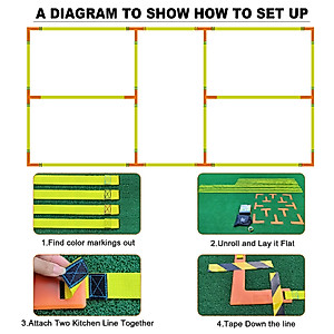 Hoverphenix Pickle Ball Court Marking Kit, Portable Temporary Pickle Ball Lines Come with Gift Box, Tape and Storage Bag for Outdoor or Indoor Court, No Measuring Needed