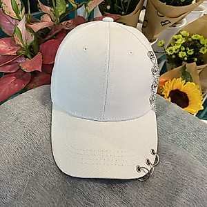 iZOA Caps and Hats for Men and Women Ring and Chain Decored Casual Adjustable Unisex Baseball Caps Ball Caps