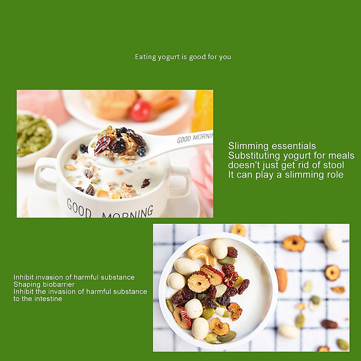 Dpofirs Yogurt Maker, Compact Greek Yogurt Maker Machine, 15W DIY Homemade Yogurt Maker with Efficient Uniform Heating for Home Organic Yogurt, Cheese Maker, Natto Maker, Gifts (US Plug