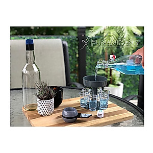 6 Shot Glass Dispenser and Holder (Includes 6 shot cups) with Shot Twister and 1pc Game Dice. Shot Dispenser, Shot Holder, Shot games, Drink Dispenser. Dark Grey, For All Types of Drinks