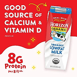 Horizon Organic Shelf-Stable 1% Low Fat milk Boxes, 8 Fl Oz (Pack of 18)