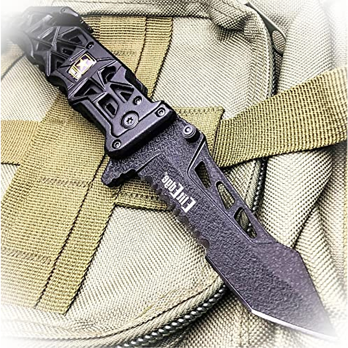 New 9" MILITARY Tactical US ARMY Spring Open Assisted Folding Combat Pocket Knife Camping Outdoor Pro Tactical Elite Knife BLDA-0687