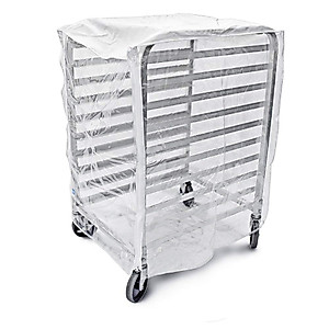 Laundry bags online High quality Long-lasting use Durable Clear Vinyl COVER, Bakery Food Pan Sheet Rack Transparent COVER with 3 Zippers. Made in USA. (23" W x 28" L x 33" H)
