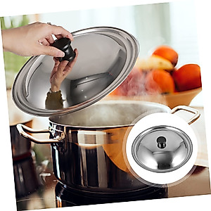 FELTECHELECTR Stainless Steel Round Pot Lid for Frying Pan for Pots and Pans Universal Fit for Cooking Needs Essential Cookware Accessory