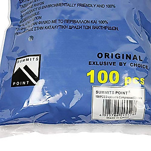 Summits Point 100 PCS Compressed Magic Towel, Napkin Tissue, Camping Wipes, Coin Tissue, Disposable Just add Water