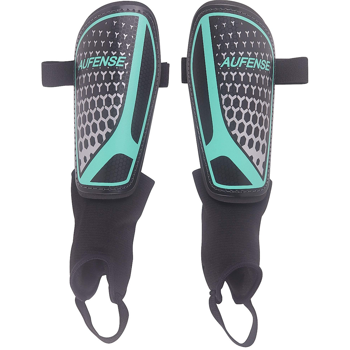 Aufense Soccer Shin Guards for Toddlers Kids - Durable Shin Pads with Ankle Protection for Ages 2-14 Boys and Girls (Black, S)