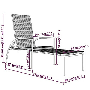 DYRJDJWIDHW Sun Lounger Hammock Chair,Lounge Chair,Patio Lounge Chairs,Christopher Knight Outdoor Furniture,Outdoor Chaise Lounge,Outdoor Lounge Chairs Set of 2,with Footrest PE Rattan Brown