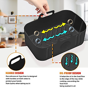 2 PCS Air Fryer Silicone Liners for Ninja Foodi Dual Zone DZ090 6QT DZ201 DZ100 8QT Air Fryer, Rectangular Food Grade Reusable Air Fryer Silicone Pots Accessories for Instant Vortex 8 QT Air Fryer