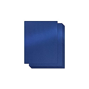 Navy Blue Shimmer Paper - 100-Pack Metallic Cardstock Paper, 92 lb Cover, Double Sided, Printer Friendly - Perfect for Weddings, Birthdays, Craft Use, Letter Size Sheets, 8.5 x 11 Inches
