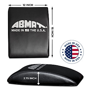 ABMAT Sit Up Mat- The Original Abdominal and Core Trainer Mat for Full Range of Motion Sit ups, Crunches and Ab Workouts Black Vinyl