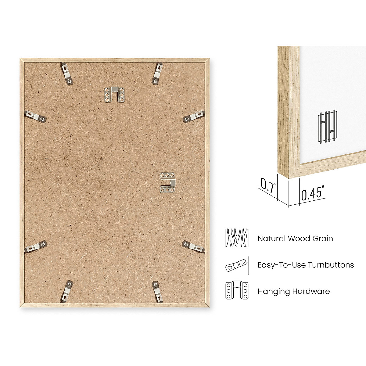 HAUS AND HUES 11x14 Wood Picture Frame - 11x14 Frame Wood Natural Wood Frame 11x14 Picture Frame Wood Picture Frames 11x14 Frame Art Poster Frames 11x14 Document Frames for 11x14, Beige Framed