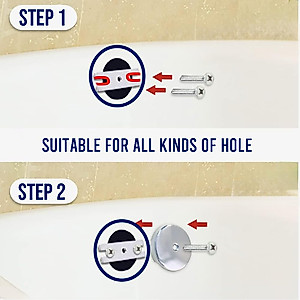 UNI-DRAIN Bathtub Drain Overflow Face Plate One/Single Hole Matching 3 Screws Tub Drain Overflow Plate (Chrome)