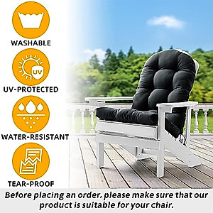 SciAza Outdoor Adirondack Chair Cushion High Elastic Lounge Chair Cushion Waterproof UV Resistant and Soft High Back Chair Cushion for Garden and Terrace Chairs (Beige,43.3 * 19.6in)