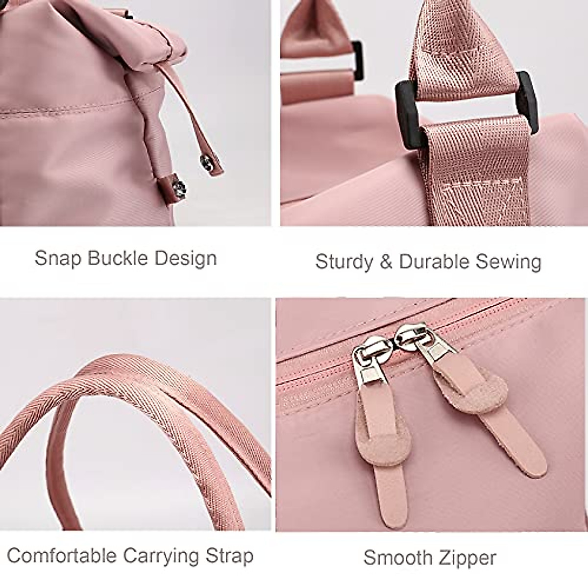 JSAHAH Women Travel Tote Bags Airplane Bag with Trolley Sleeve Carry On Bag Pink