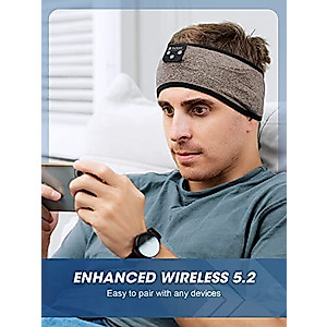 Fulext Sleep-Headphones-Bluetooth-Sleeping-Headband - Sleeping Headphones for Side Sleeper, Elastic Music Band Cozy ASMR Wireless Eye Mask Valentines Day Gifts for Her Him Wife Husband Women Men