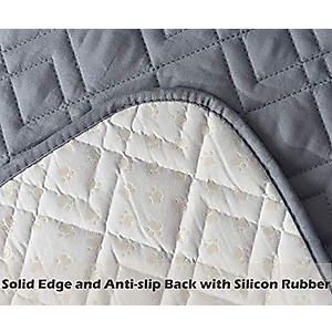 Ameritex Waterproof Nonslip Recliner Cover Stay in Place, Dog Chair Cover Furniture Protector, Ideal Recliner Slipcovers for Pets and Kids (23", Light Grey)