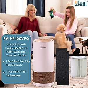 Filter-Monster – Replacement HEPA Filter Value Pack – 2 Pre-Filters and 1 True HEPA Filter - Compatible with Hunter HP400 Air Purifier and H-HF400-VP Filter